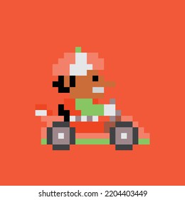 Pixel Art 8bit Go Kart Racer Stock Vector (Royalty Free) 2204403449 ...