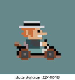 Pixel Art 8bit Go Kart Racer Stock Vector (Royalty Free) 2204403485 ...