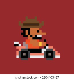 Pixel Art 8bit Go Kart Racer Stock Vector (Royalty Free) 2204403487 ...