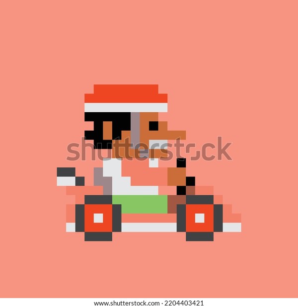 Pixel Art 8bit Go Kart Racer Stock Vector (Royalty Free) 2204403421 ...