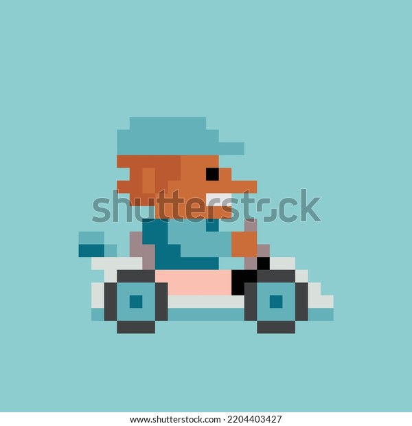Pixel Art 8bit Go Kart Racer Stock Vector (Royalty Free) 2204403427 ...