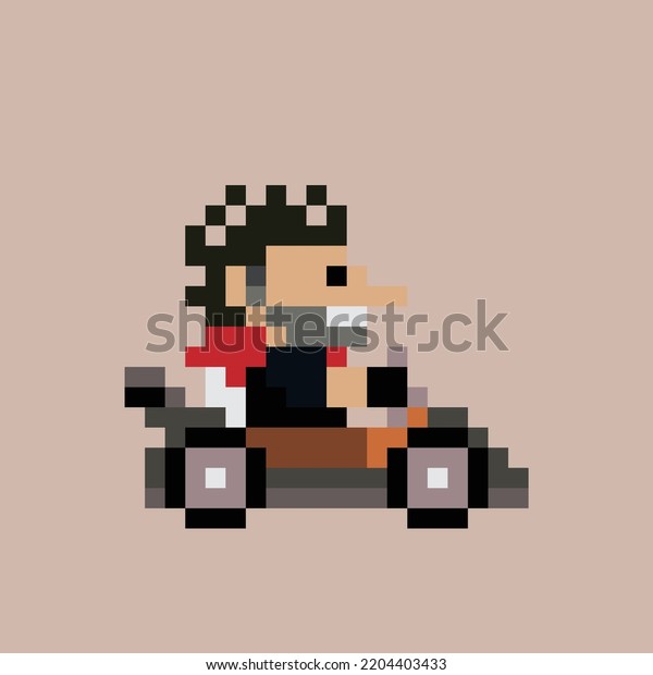 Pixel Art 8bit Go Kart Racer Stock Vector (Royalty Free) 2204403433 ...