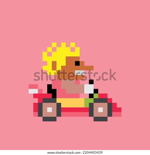 Pixel Art 8bit Go Kart Racer Stock Vector (Royalty Free) 2204403439 ...