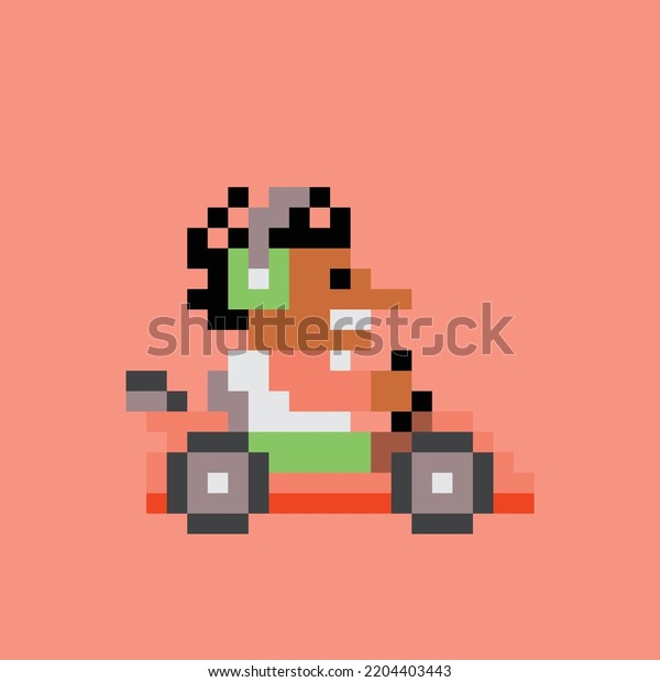 Pixel Art 8bit Go Kart Racer Stock Vector (Royalty Free) 2204403443 ...