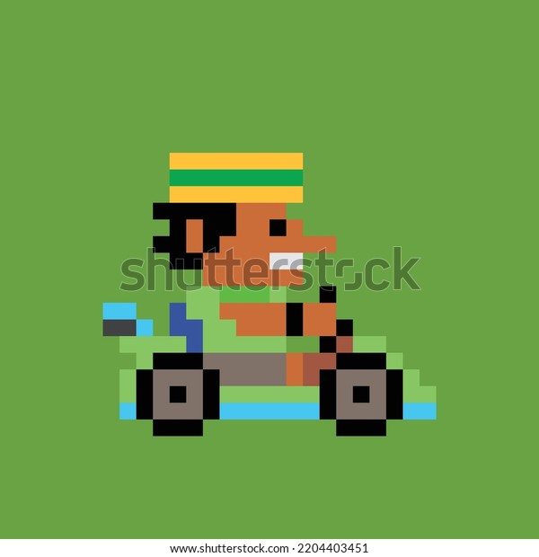 Pixel Art 8bit Go Kart Racer Stock Vector (Royalty Free) 2204403451 ...