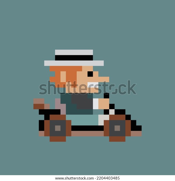 Pixel Art 8bit Go Kart Racer Stock Vector (Royalty Free) 2204403485 ...