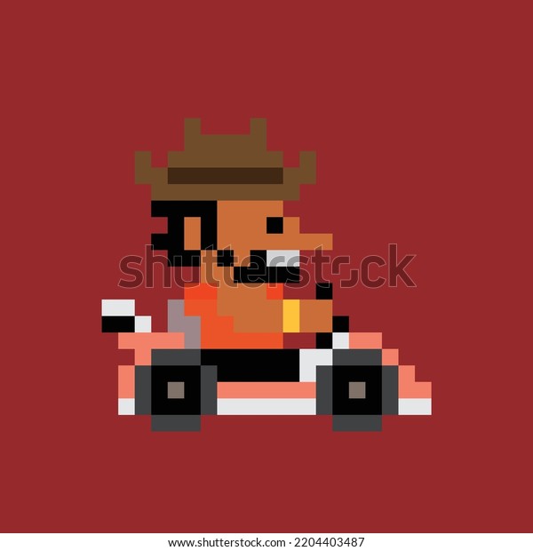Pixel Art 8bit Go Kart Racer Stock Vector (Royalty Free) 2204403487 ...