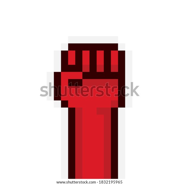 Pixel Art 8bit Red Raised Fist Stock Vector (Royalty Free) 1832195965 ...