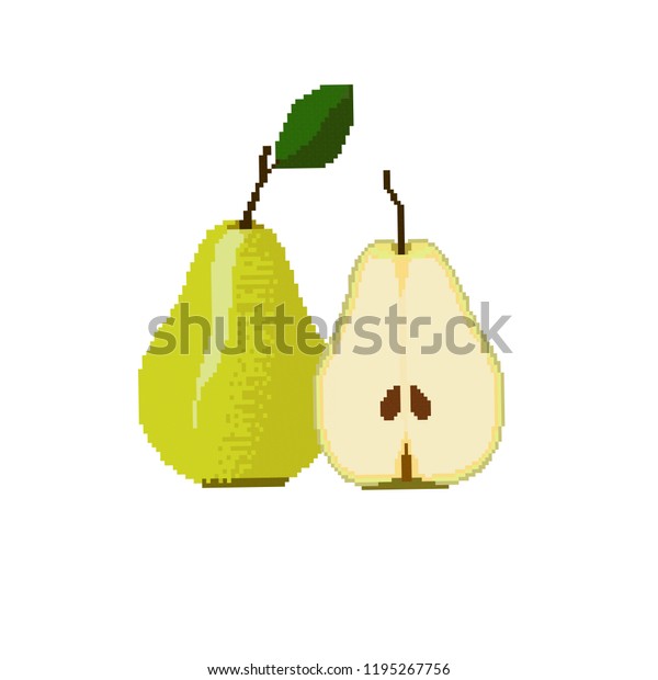 Pixel Art Abstract Pear On White Stock Vector (Royalty Free) 1195267756 ...