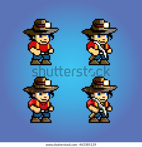 Pixel Art Adventure Game Character Video Stock Vector (Royalty Free ...