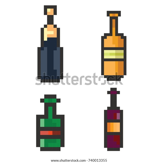 Vektor Stok Pixel Art Alcohol Vector Illustration (Tanpa Royalti ...