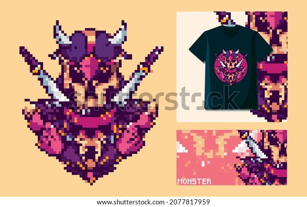 Pixelkunst-Alien-Monster-Vektorgrafik: Stock-Vektorgrafik (Lizenzfrei ...