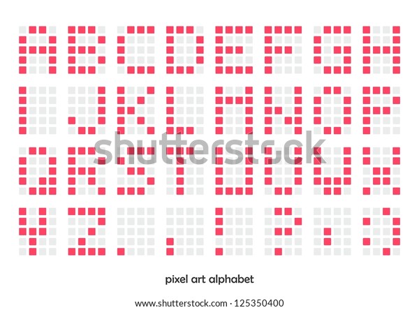 Pixel Art Alphabet Font Vector 库存矢量图（免版税）125350400 | Shutterstock