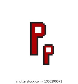Pixel Art Alphabet P: vector de stock (libre de regalías) 1358290571 ...