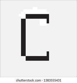 Pixel Art Alphabet Type C Stock Vector (Royalty Free) 1383555431 ...