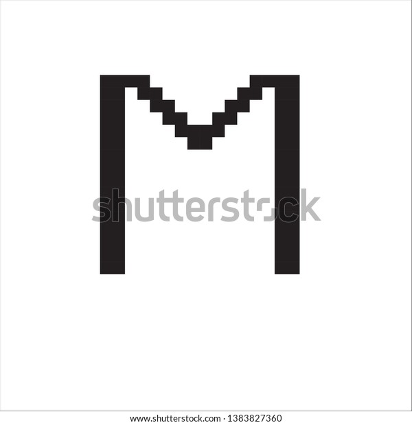 Pixel Art Alphabet Type M: เวกเตอร์สต็อก (ปลอดค่าลิขสิทธิ์) 1383827360 ...