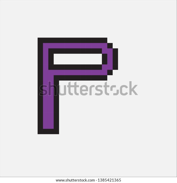 Pixel Art Alphabet Type P: vector de stock (libre de regalías ...