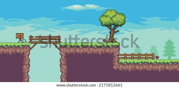 Pixel Art Arcade Game Scene Tree 库存矢量图（免版税）2175812661 | Shutterstock