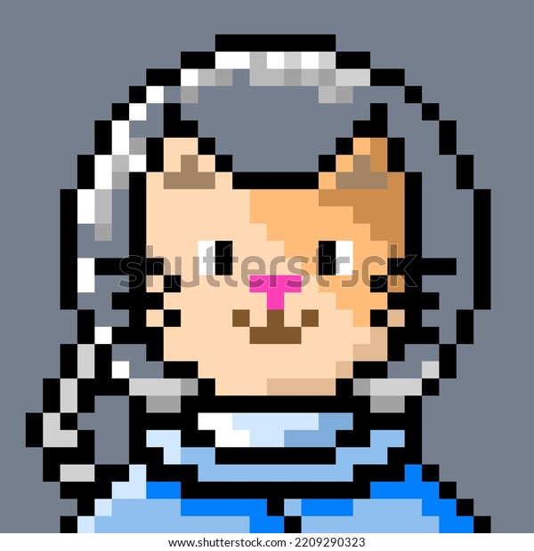 Pixel Art Astronaut Cat Cat Astronaut Stock Vector (Royalty Free ...