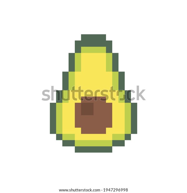 Pixel Art Avocado Half Icon Isolated: เวกเตอร์สต็อก (ปลอดค่าลิขสิทธิ์ ...