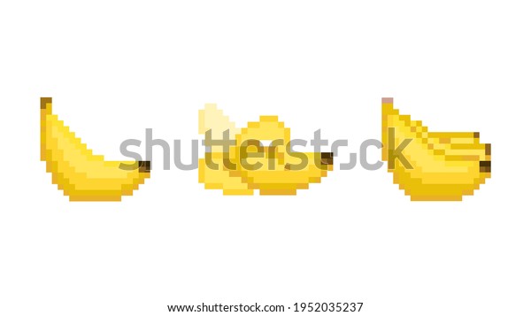 Pixel Art Banana Pixelated 8 Bit Stock Vector (Royalty Free) 1952035237