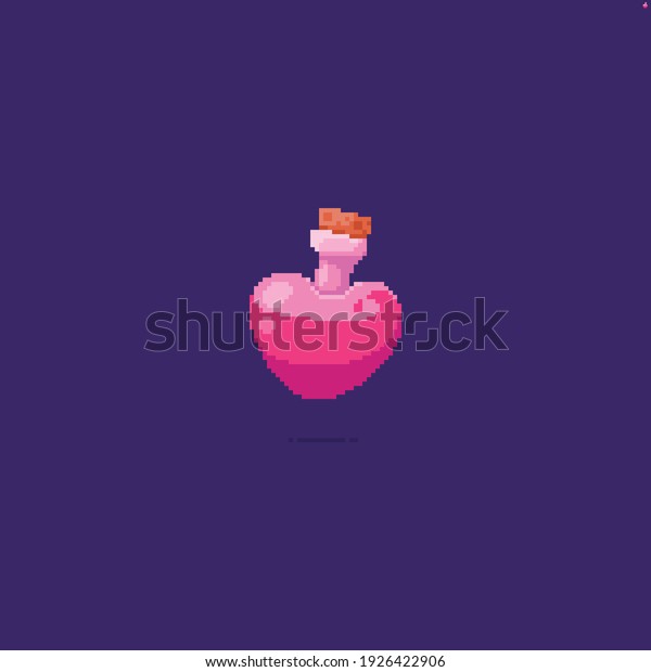 Pixel Art Beautiful Love Potion Bottle Stock Vector (Royalty Free ...
