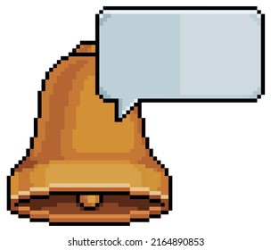 Pixel Art Bell Notification Balloon Vector Stock Vector (Royalty Free ...