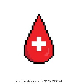 Pixel Art Blood Icon Vector Element: เวกเตอร์สต็อก (ปลอดค่าลิขสิทธิ์ ...