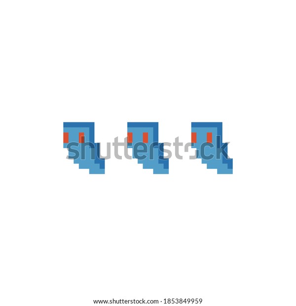 Pixel Art Blue Ghosts Illustration Stock Vector (Royalty Free ...