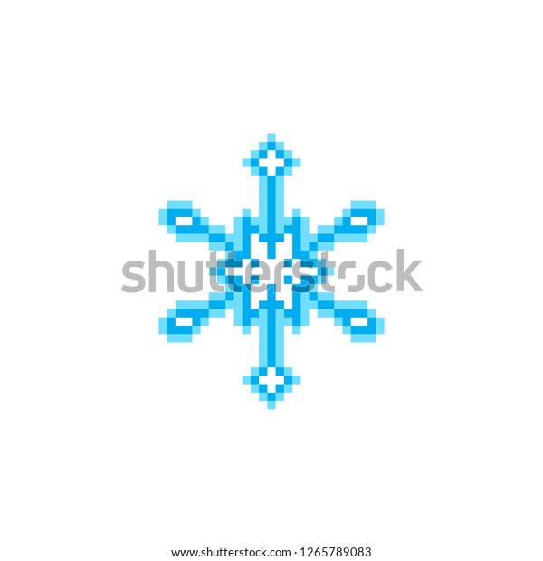 Pixel Art Blue Snowflakes Vector Icon Stock Vector (Royalty Free ...