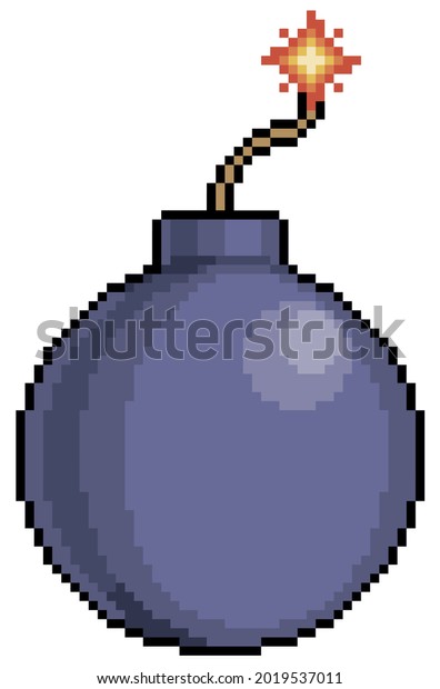 Pixel Art Bomb Item 8bit Game Stock Vector (Royalty Free) 2019537011 ...