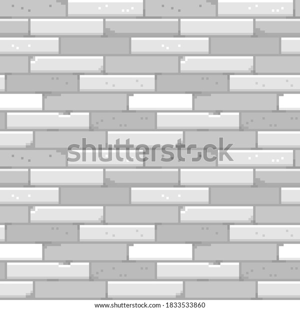 Pixel Art Brick Wall Seamless Pattern Stock Vector (Royalty Free ...