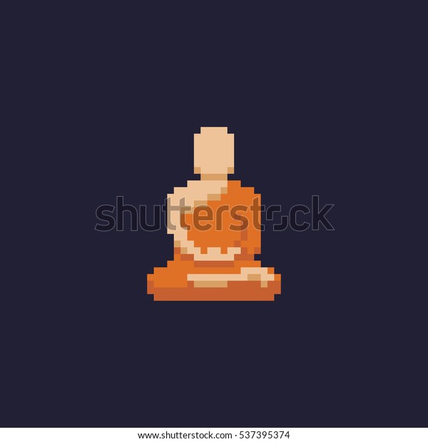 Pixel Art Buddhist Monk Meditating Lotus 库存矢量图（免版税）537395374 | Shutterstock