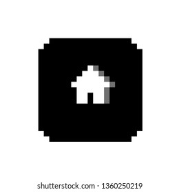Pixel Art Button Home White Black Stock Vector (Royalty Free) 1360250219