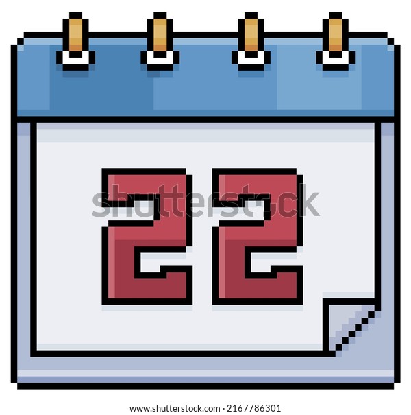 Pixel Art Calendar Date 22 Day: เวกเตอร์สต็อก (ปลอดค่าลิขสิทธิ์ ...