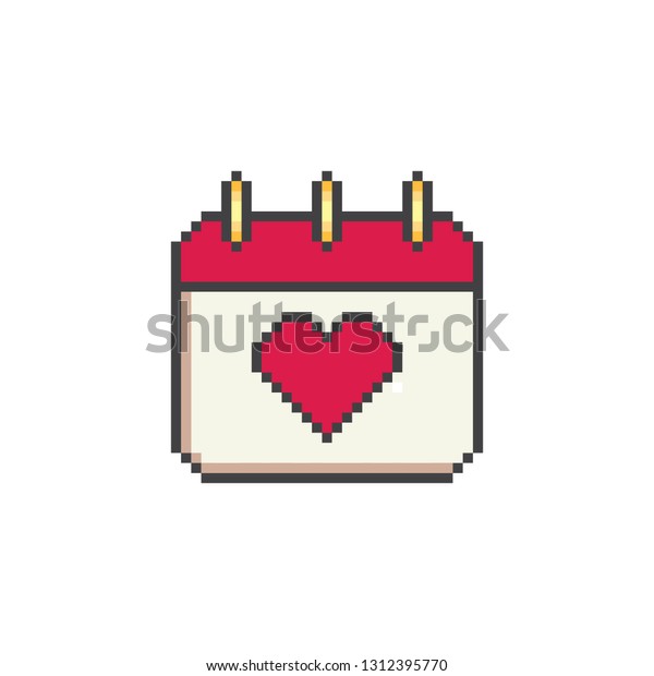 Pixel Art Calendar Vector Icon Set: vetor stock (livre de direitos ...