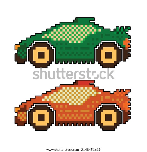 Pixel Art Car On White Background Stock Vector (Royalty Free ...