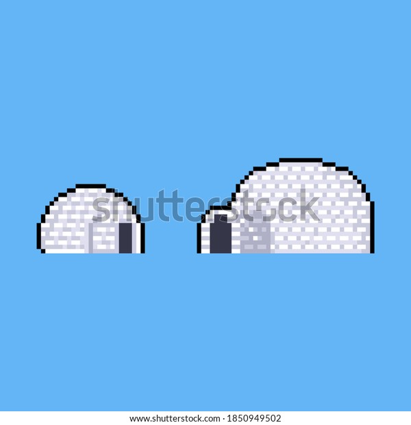 Pixel Art Cartoon Igloo Icon Design Stock Vector (Royalty Free) 1850949502