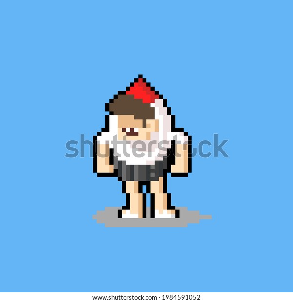 Pixel Art Cartoon Rocket Man Character Stock Vector (Royalty Free ...