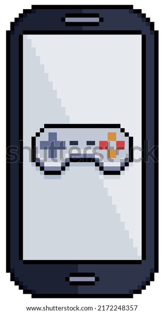 Pixel Art Cell Phone Console Joystick: เวกเตอร์สต็อก (ปลอดค่าลิขสิทธิ์ ...