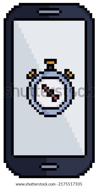 Pixel Art Cell Phone Stopwatch Icon: เวกเตอร์สต็อก (ปลอดค่าลิขสิทธิ์ ...