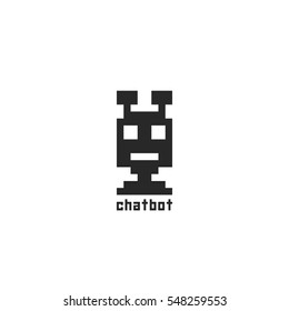 Vektor Stok Pixel Art Chatbot Icon Concept Internet (Tanpa Royalti ...