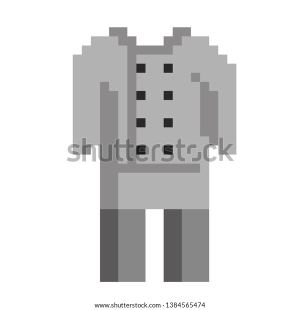 Pixel Art Chef Coat Clothes Stock Vector (Royalty Free) 1384565474 ...