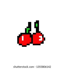 Pixel Art Cherry Stock Vector (Royalty Free) 1355806142 | Shutterstock