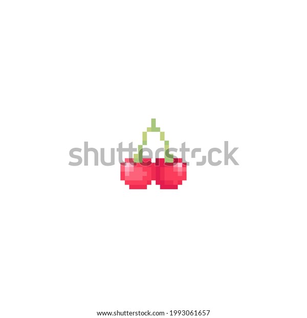 Pixel Art Cherry Cute Retro Icon Stock Vector (Royalty Free) 1993061657 ...