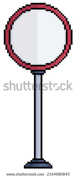 Pixel Art Circular Road Sign Transit: เวกเตอร์สต็อก (ปลอดค่าลิขสิทธิ์ ...