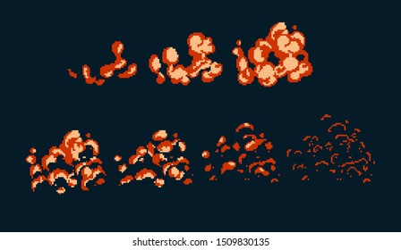 Pixel Art Cloud Smoke Game Icons Stock Vector (Royalty Free) 1509830135 ...