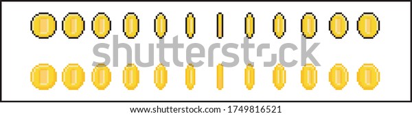 Pixel Art Coin Animation Platformer Games Stock Vector (Royalty Free ...