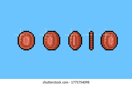 Pixel Art Copper Coin Game Item8bit Stock Vector (Royalty Free ...