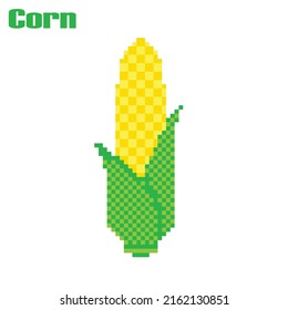 Pixel Art Corn On White Background Stock Vector (Royalty Free ...